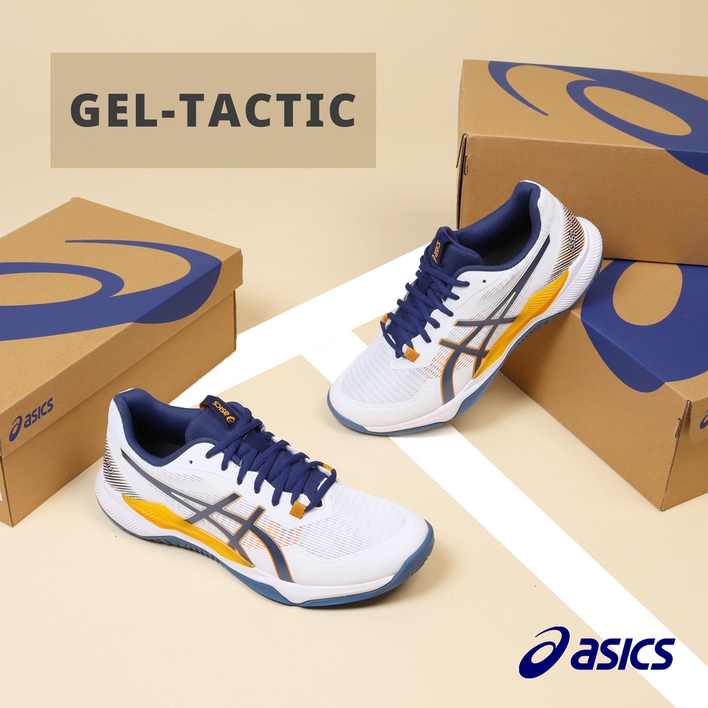 Asics 排球鞋 GEL-Tactic 白 藍 黃 亞瑟士 室內運動鞋 男鞋【ACS】 1071A065101 | 蝦皮購物