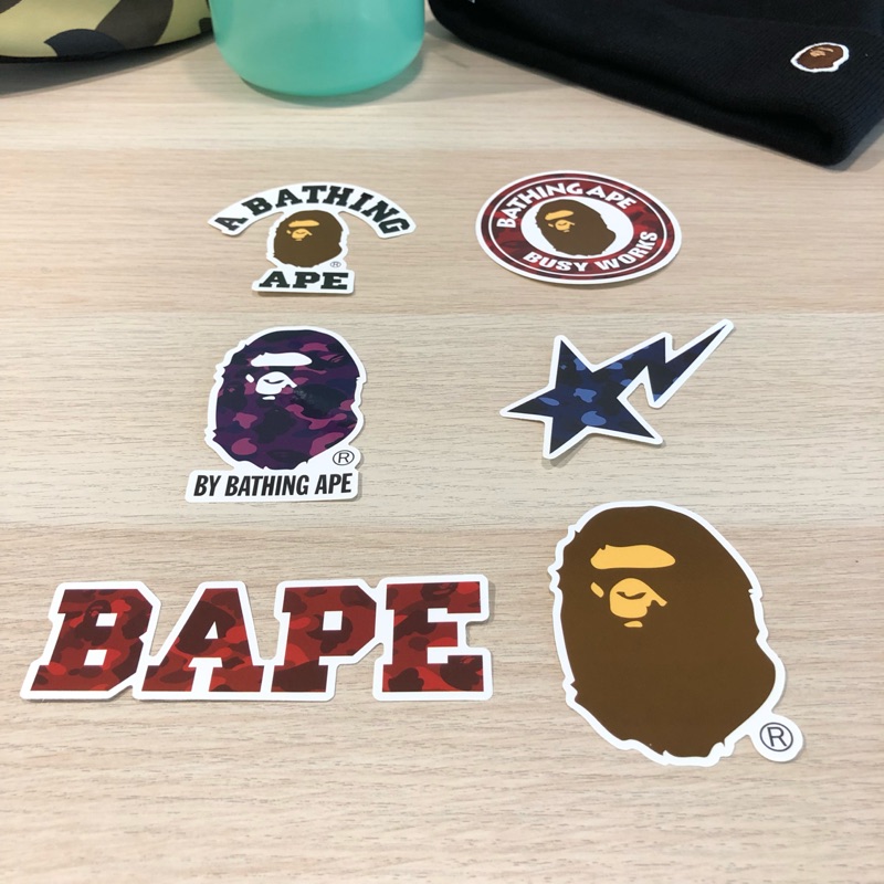 A BATHING APE BAPE STICKER SET COLOR CAMO 安全帽 行李箱 筆電 防水 貼紙 | 蝦皮購物