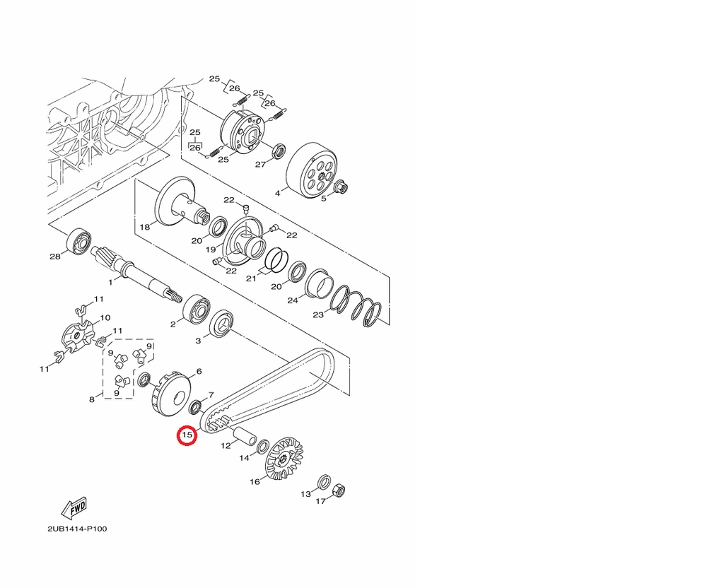 YAMAHA 原廠 新勁戰 四代 五代 BWSR 2JS 皮帶 皮帶組 (包含墊圈) 料號：99999-04540 | 蝦皮購物