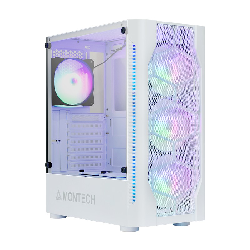 君主 Montech X1 白 顯卡長30.5/CPU高16.5/網孔面板/玻璃透側/ATX 送4個RGB風扇 | 蝦皮購物