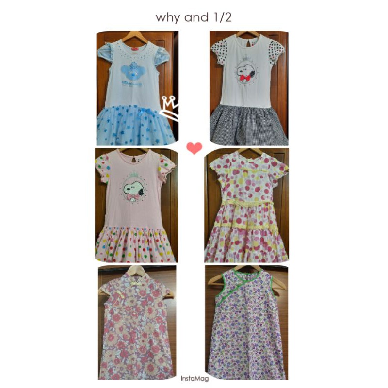 潔米Shop Why and 1/2 & 百事特snoopy史奴比＆粉紅娜娜 女童洋裝、子立旗袍 二手 | 蝦皮購物