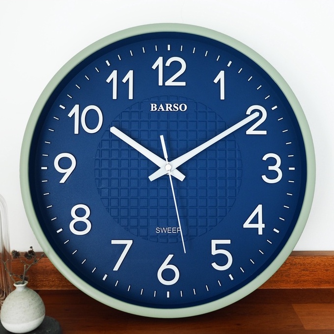 台灣品牌【靜音掛鐘 BARSO】立體數字/立體鐘面 深海藍/深棕色 BS-805 北歐風時鐘/超靜音時鐘/北歐風掛鐘 | 蝦皮購物