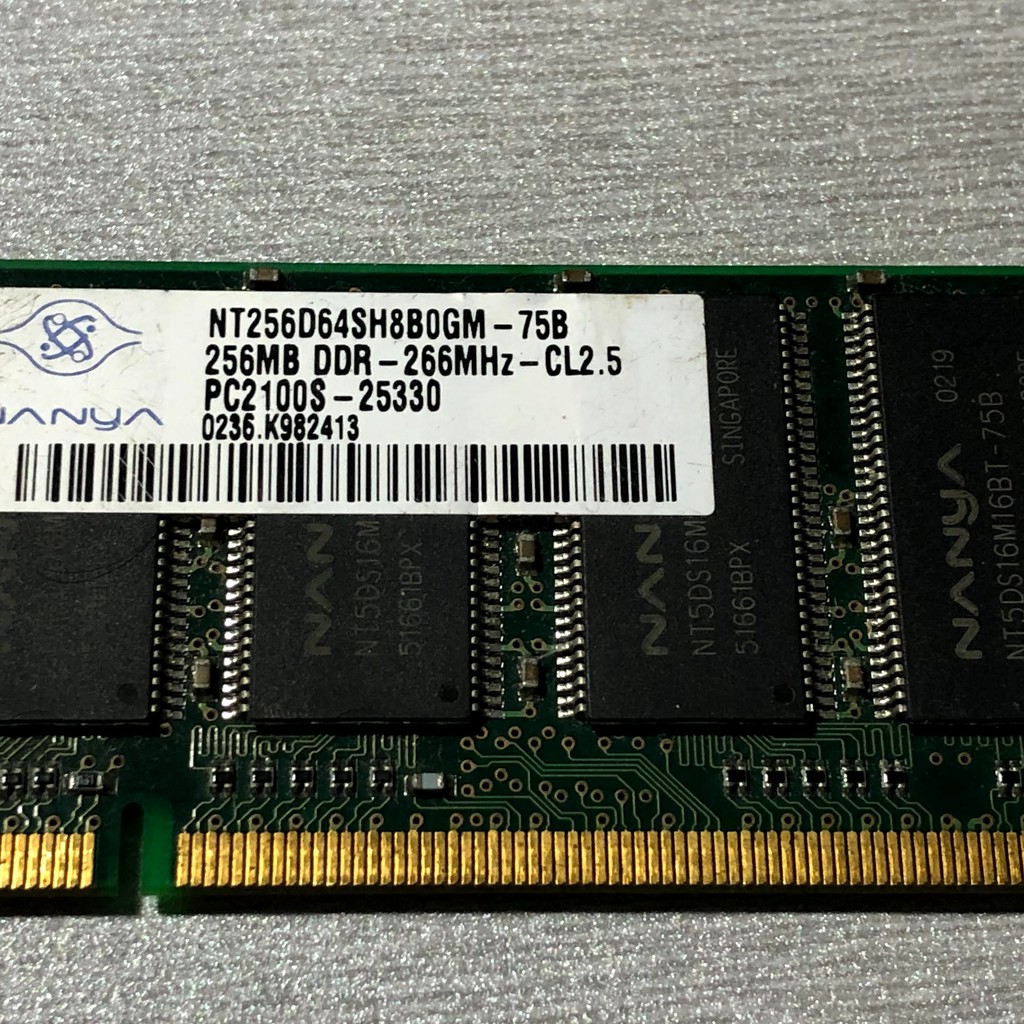 南亞Nanya NT256D64S88dgm-75b DDR-266MHz 256MB RAM記憶體 | 蝦皮購物