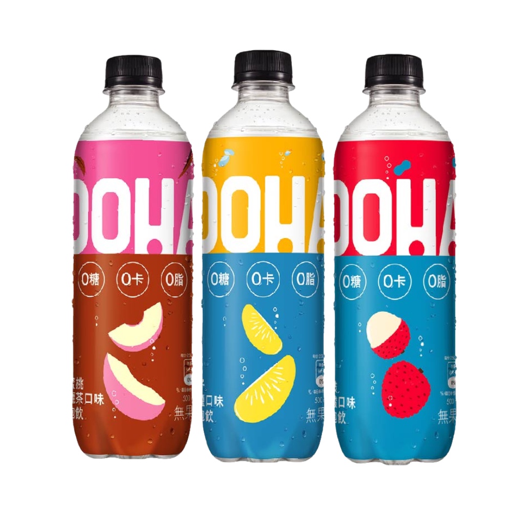 OOHA氣泡水 0糖0卡0脂(水蜜桃烏龍茶/柚子海鹽/荔枝乳酸)500ml 【大拇哥】瘦子E.so代言 | 蝦皮購物