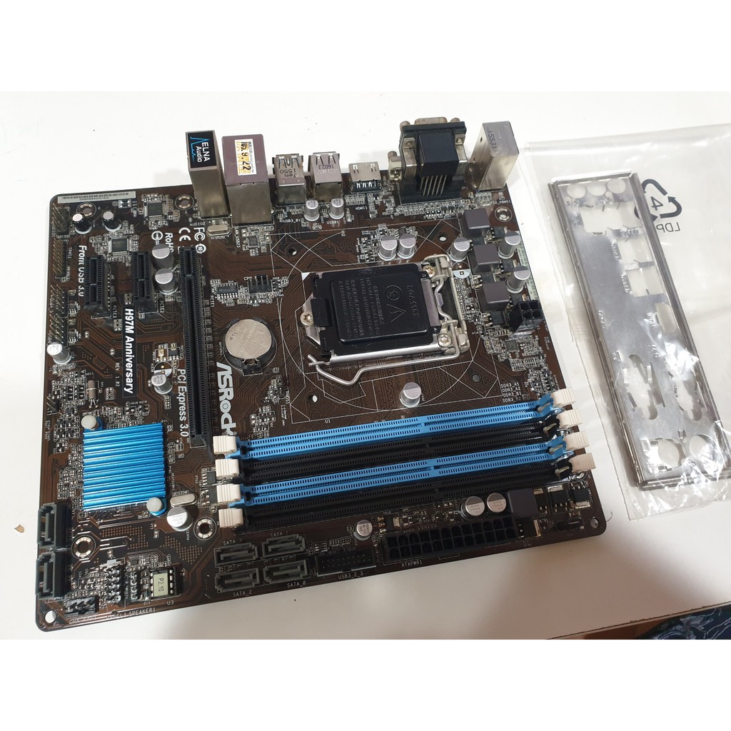 華擎ASROCK H97M Anniversary H97/全固態/良品/MATX/1150 主機板 4組DDR3 | 蝦皮購物