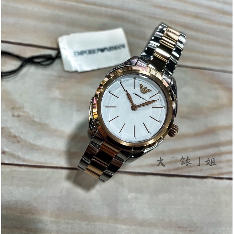 福利品NG-現貨 ARMANI 銀x玫瑰金 AR11029 女錶 32mm | 蝦皮購物