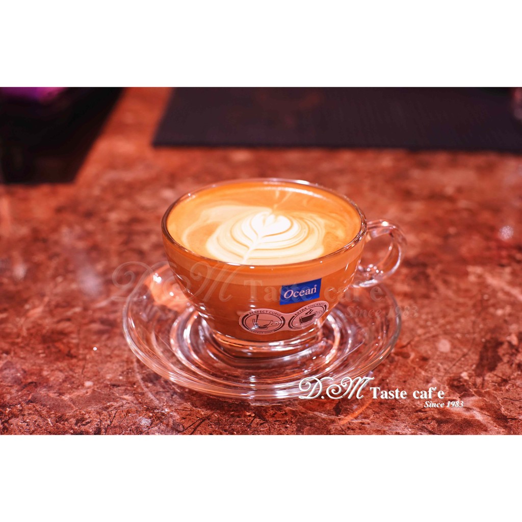 D.m taste caf'e - ocean 可啡拿鐵玻璃咖啡杯260ml/拉花/義式咖啡/手沖咖啡/拿鐵 | BeeCost