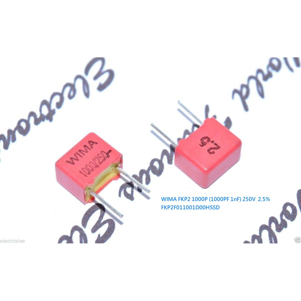 德國 WIMA FKP2 1000P (1000PF 1nF) 250V 2.5% 腳距:5mm 金屬膜電容器 x1個 | 蝦皮購物