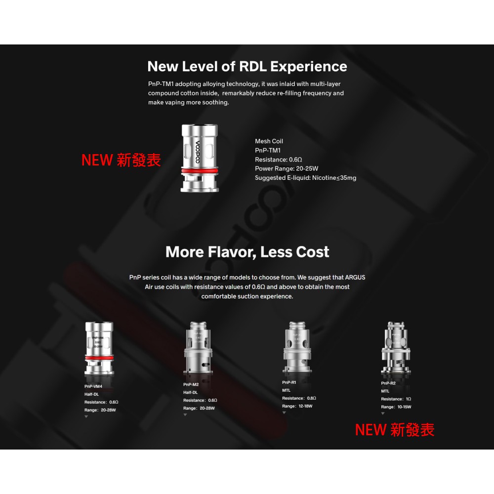 原裝正品 voopoo argus air 成品芯 補充匣 pnp tm1 tm2 r2 tr1 | BeeCost