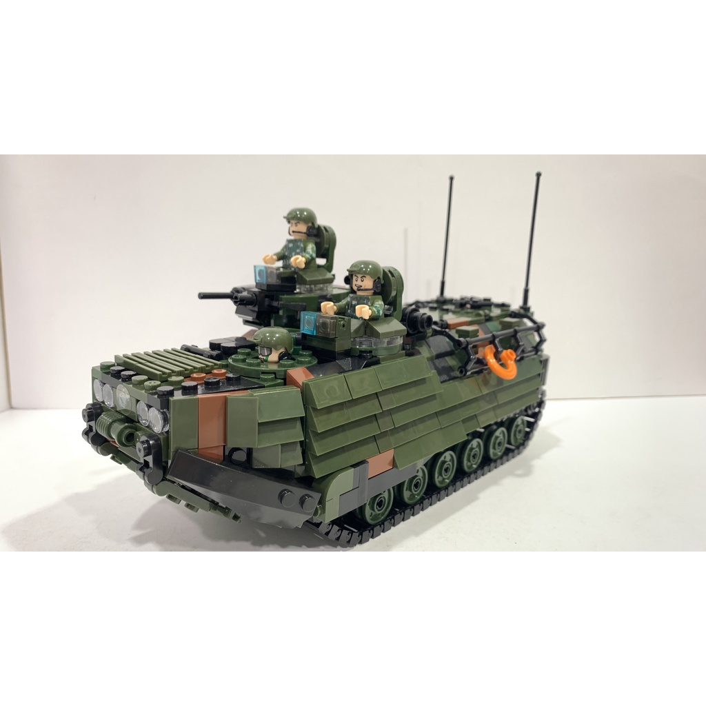 【樂磚MOC】個人創作積木 中華民國海軍陸戰隊 AAV7A1兩棲突擊車 台灣 海陸 軍事 非樂高 相容LEGO | 蝦皮購物