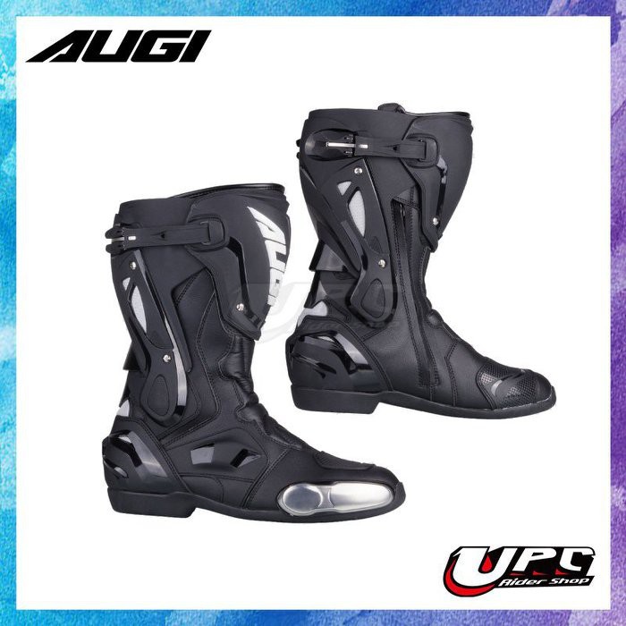 台中UPC 騎士精品♔ AUGI AR1 長筒車靴 通風 耐磨 扣件 替換式滑行片 AR-1 \黑 | 蝦皮購物
