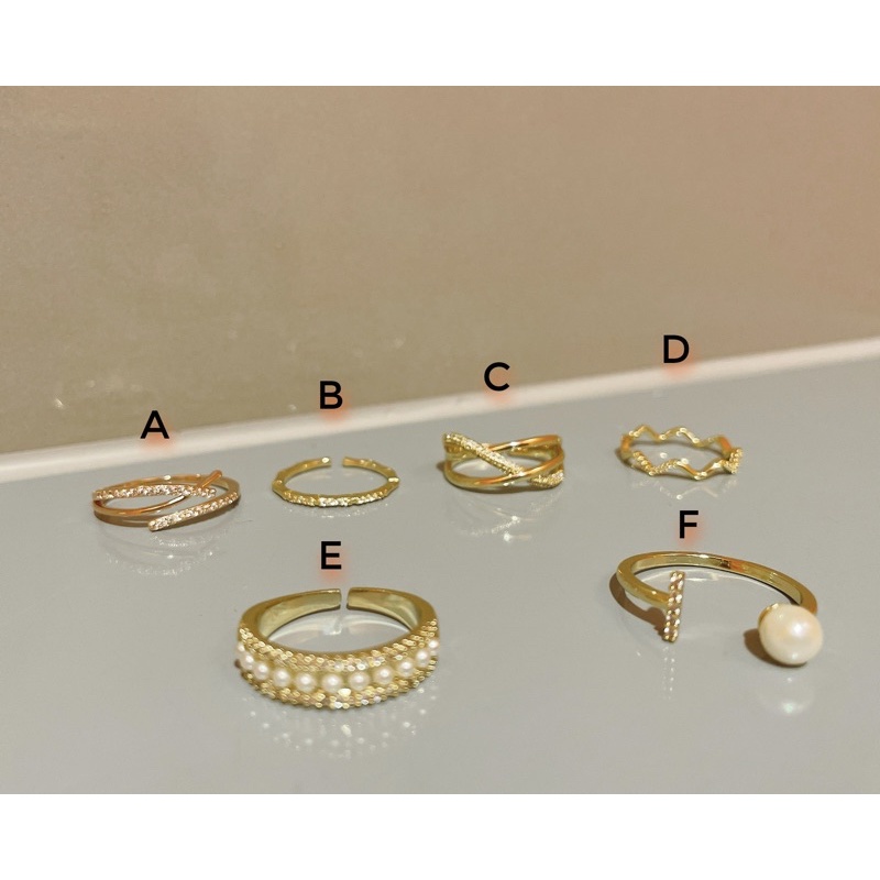 【Chloset選物】復古優雅鋯石珍珠戒指 korean stylish rings | 蝦皮購物