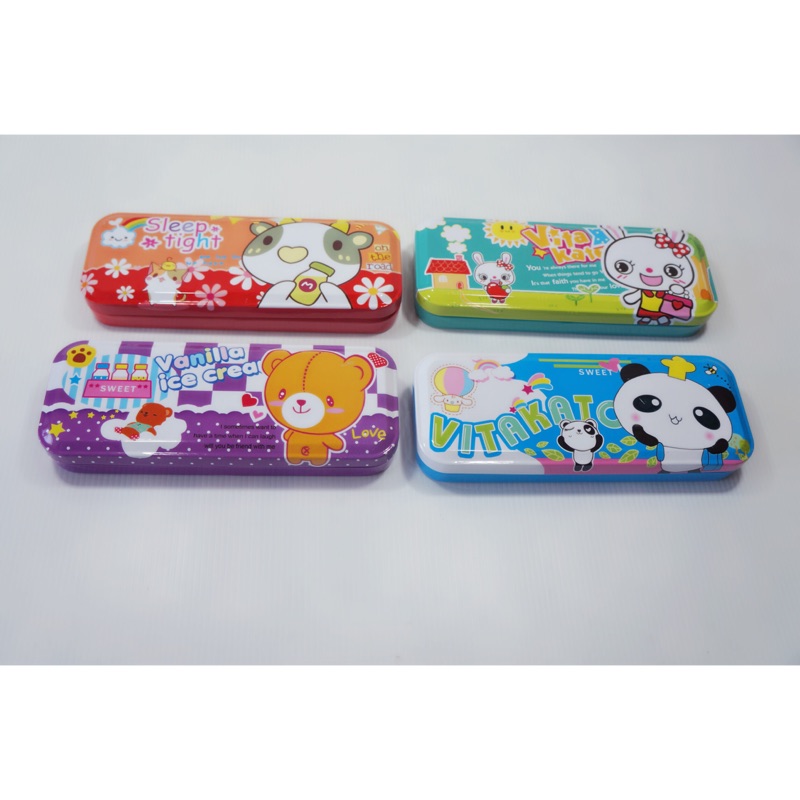 卡通動物彩色鐵筆盒 鉛筆盒 文具盒 | 蝦皮購物