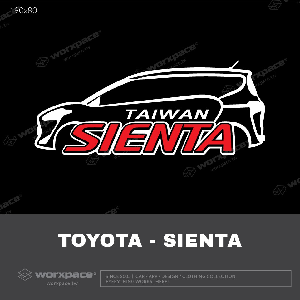 TOYOTA SIENTA車貼 貼紙【worxpace】 | 蝦皮購物