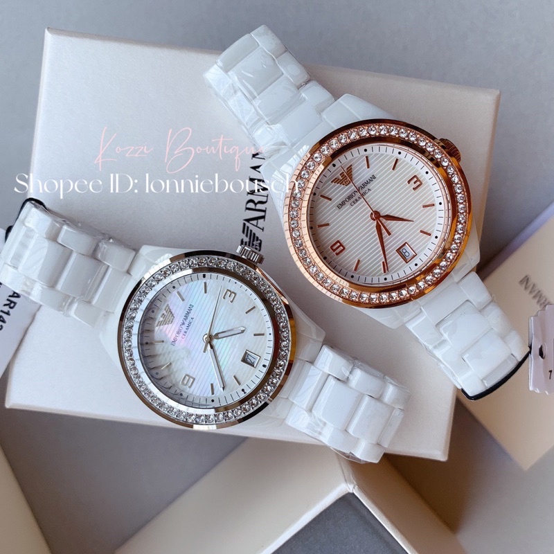 Emporio Armani ar1472 ar1468 ar1426 黑色 白色 陶瓷 玫瑰金 手錶 AR ar 錶 | 蝦皮購物