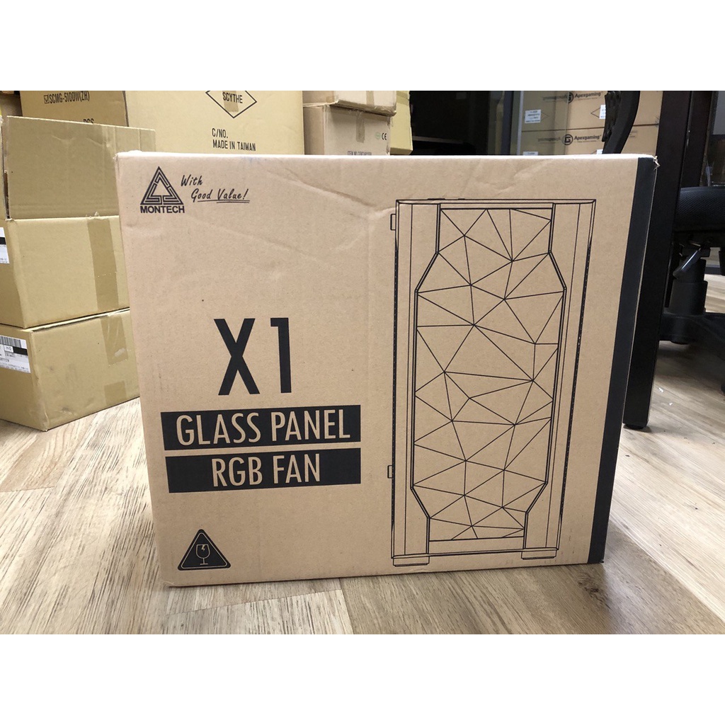 #機殼# 君主 Montech X1 玻璃側透 機殼 黑色 4顆RGB 固定光風扇 | 蝦皮購物