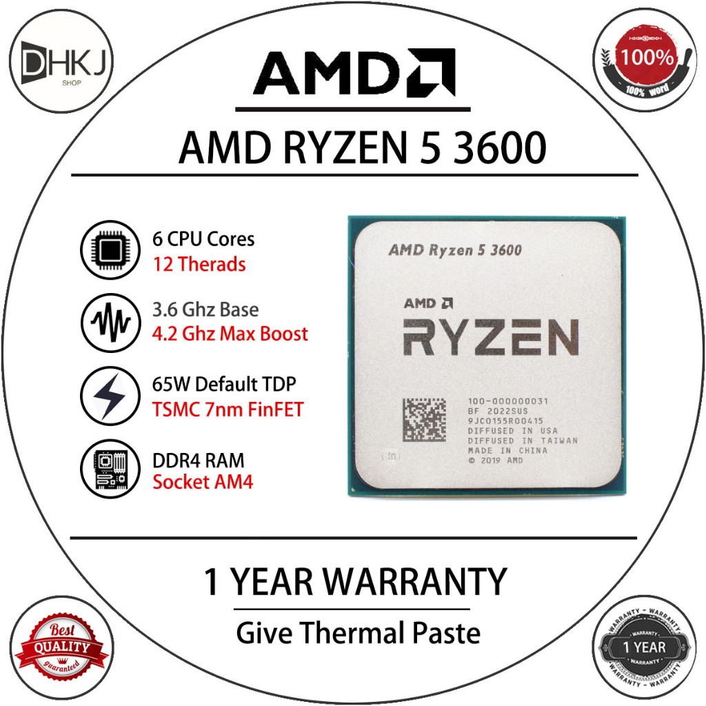 AMD Ryzen 5 3600的價格推薦 - 2025年10月 | 比價比個夠BigGo