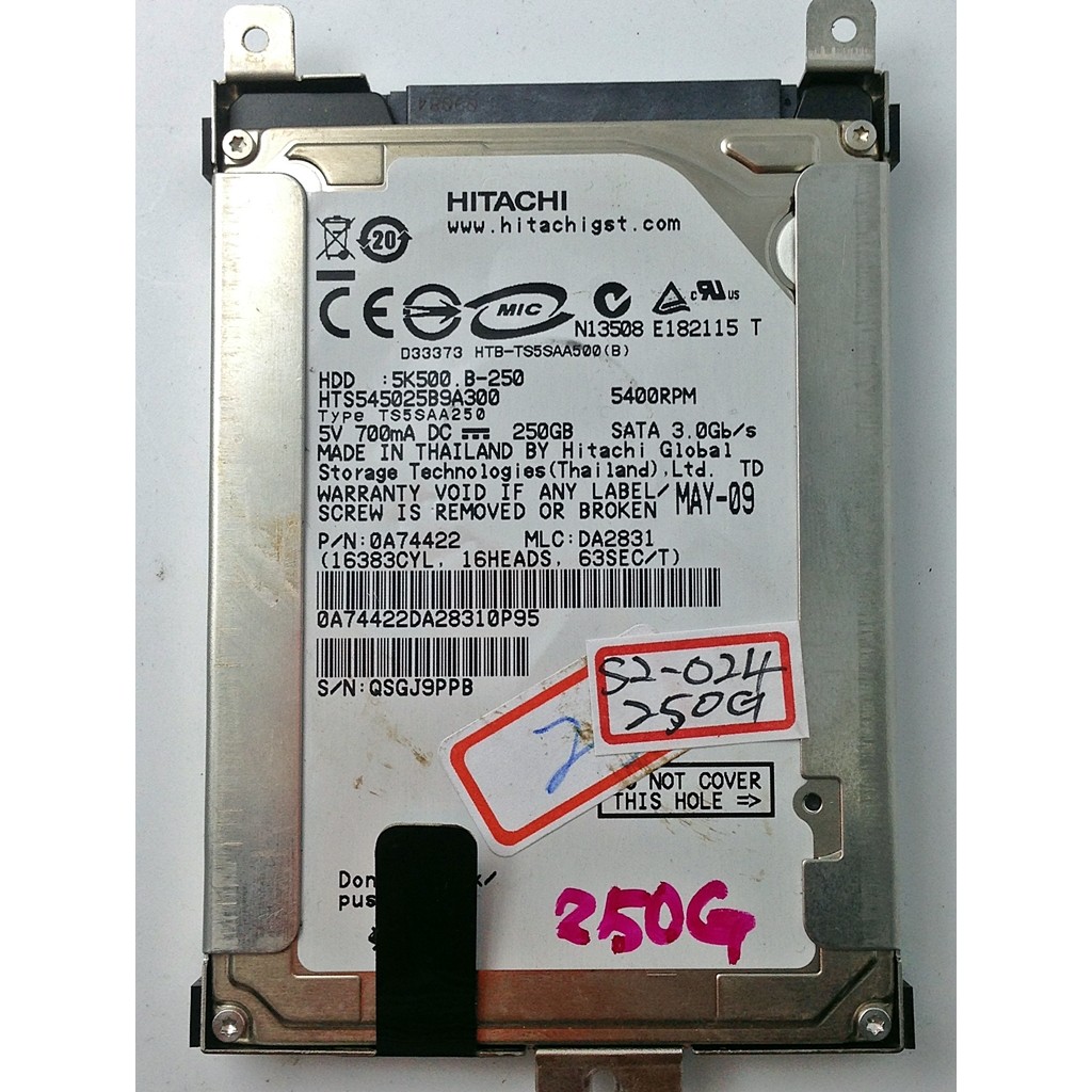 【冠丞3C】日立 HITACHI 250G 2.5吋 筆記型 SATA HTS545025B9A300 S2-024 | 蝦皮購物