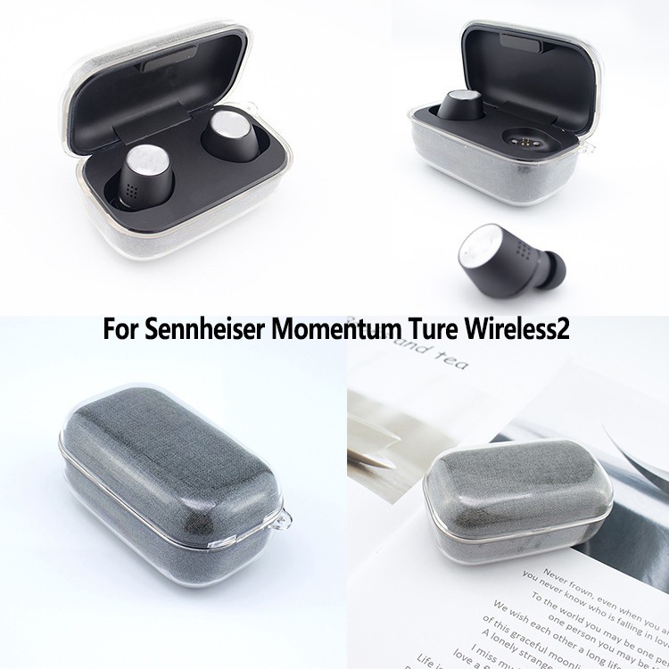 適用於森海塞爾momentum True Wireless 2耳機的便攜式輕質透明塑料耳機保護套防塵耳機套 Beecost