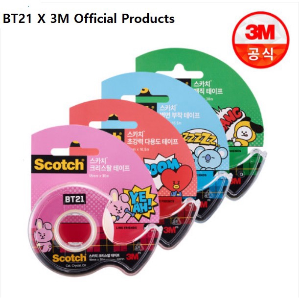 BTS BT21 X 3M Official Scotch Tapes, Box Tape | 蝦皮購物