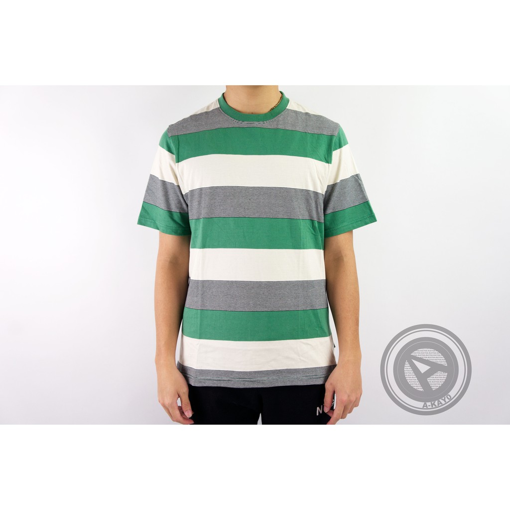 【A-KAY0】STUSSY SIDNEY STRIPE CREW 短T 綠米白灰【114919OLIV】 | 蝦皮購物