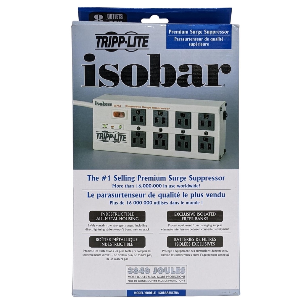Tripp Lite ISOBAR8ULTRA 延長線插座 Isobar Surge Protector Metal | 蝦皮購物