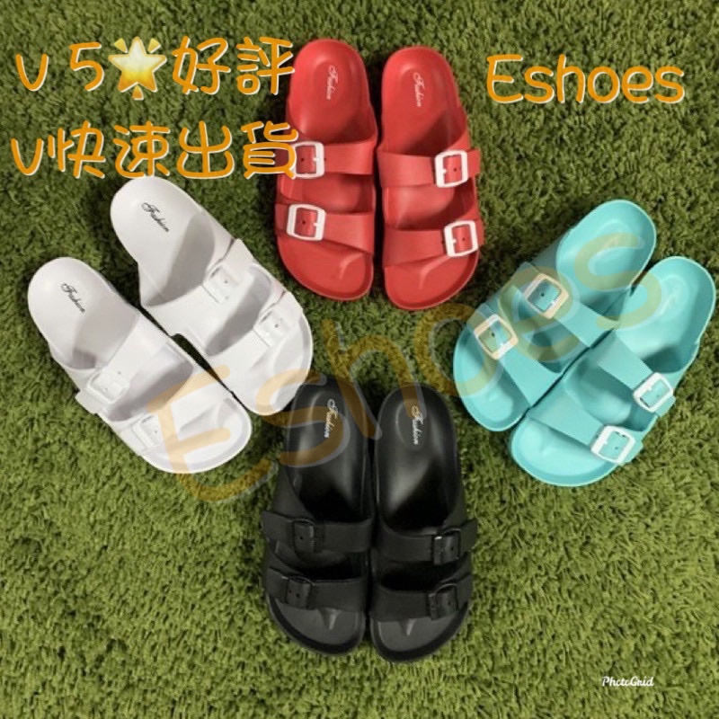 [EShoes] 破千好評 現貨 快速出貨 無臭男女 防水拖鞋 休閒拖鞋 輕量 ☆雙扣設計★ 情侶 似airwark | 蝦皮購物