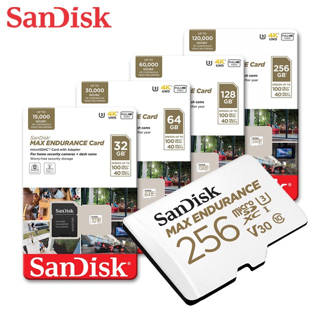 SanDisk MAX ENDURANCE 32G 64G 128G microSD V30 U3 4K 高耐用 記憶卡 | 蝦皮購物