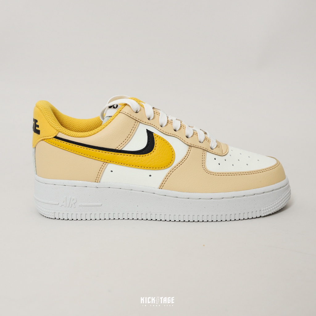 NIKE AIR FORCE 1 07 LX 白黃黑 雙勾 影子 復古 環保材質 AF1 女鞋【DX6065-171】 | 蝦皮購物