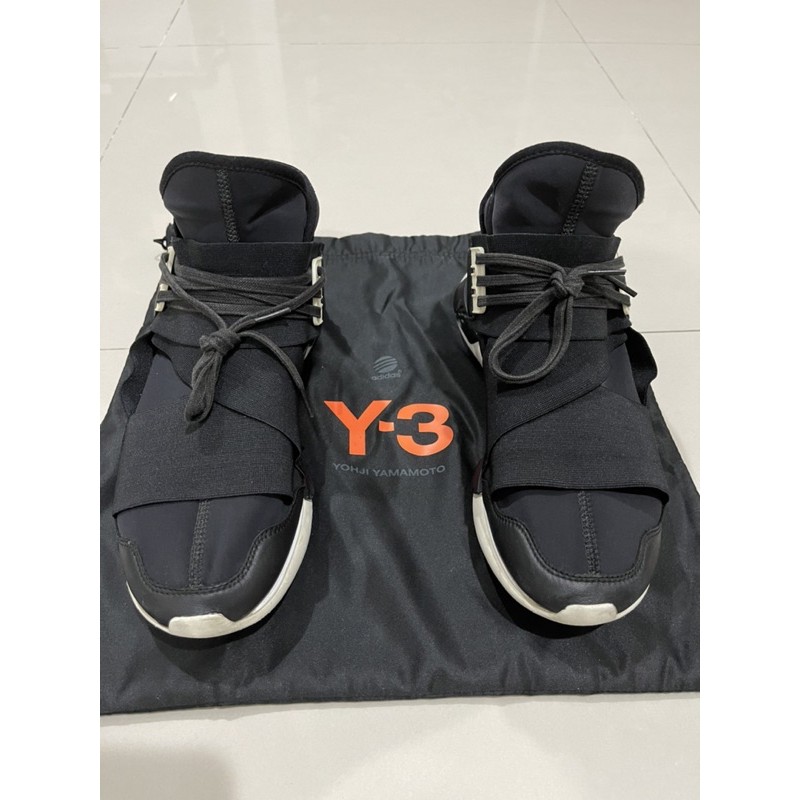 Y-3 QASA HIGH US9.5 經典黑白配色 山本耀司 y3 二手 黑武士 忍者鞋 Adidas 正品 聯名 | 蝦皮購物