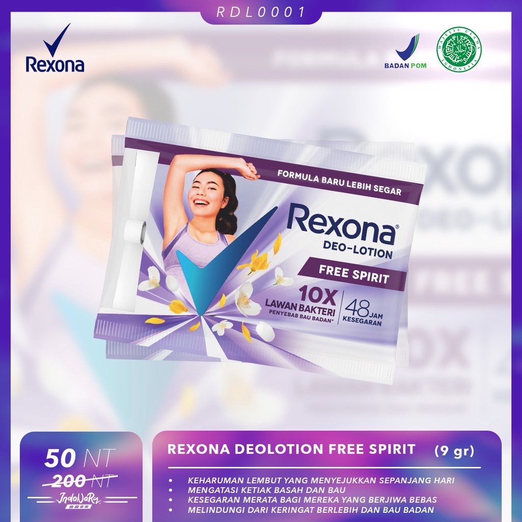 REXONA Sachet Free Spirit Deo Lotion Formula Baru 蕊娜止汗芳香包 9G | 蝦皮購物