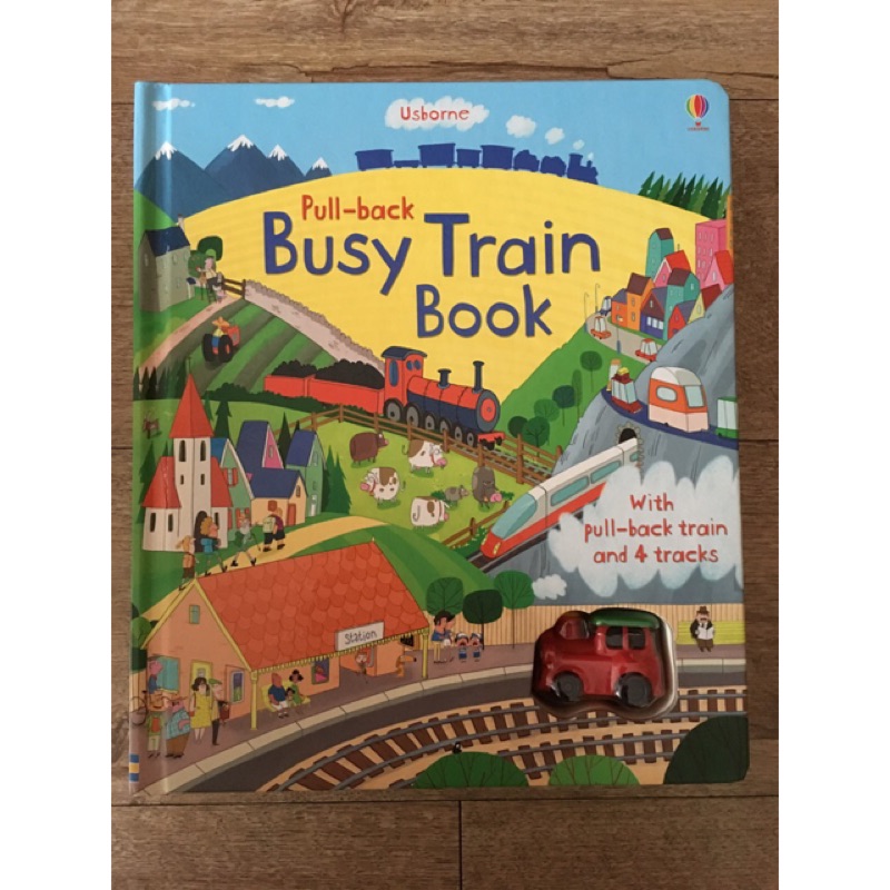 （現貨）全新英國Usborne遊戲書-Pull back Busy Train Book（附迴力火車） | 蝦皮購物