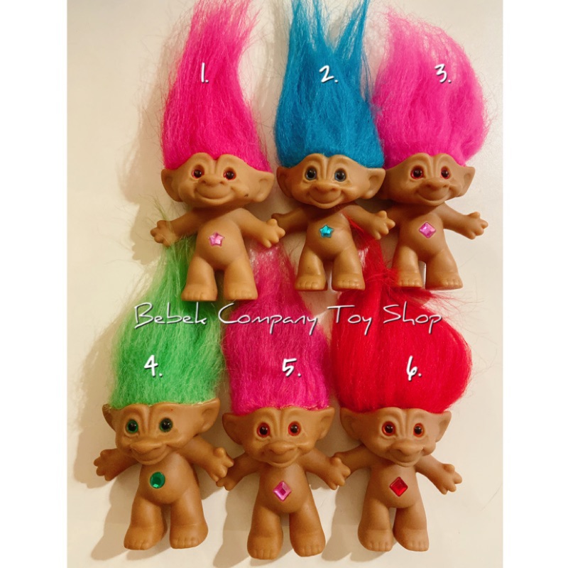 1980s Troll Gem Treasure Trolls 醜娃 巨魔娃娃 幸運小子 寶石系列 古董玩具 | 蝦皮購物