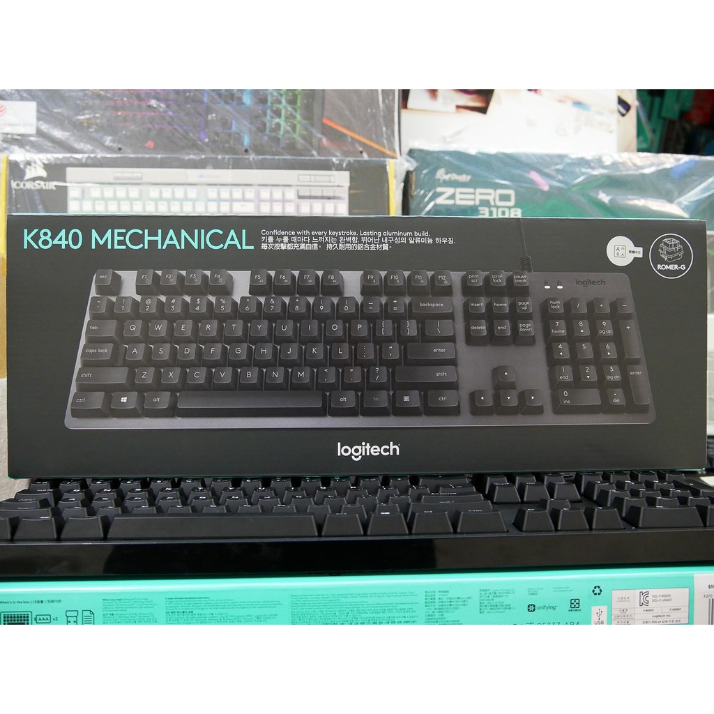 #本店吳銘 - 羅技 logitech K840 機械鍵盤 機械式 G軸 鋁合金外殼 26鍵無衝突 安靜無聲 中文注音版 | 蝦皮購物