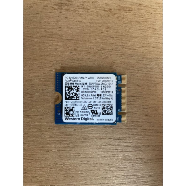 WD Western Digital SN520 256G 固態硬碟 M2 NVMe SSD 2230 工業級 | 蝦皮購物