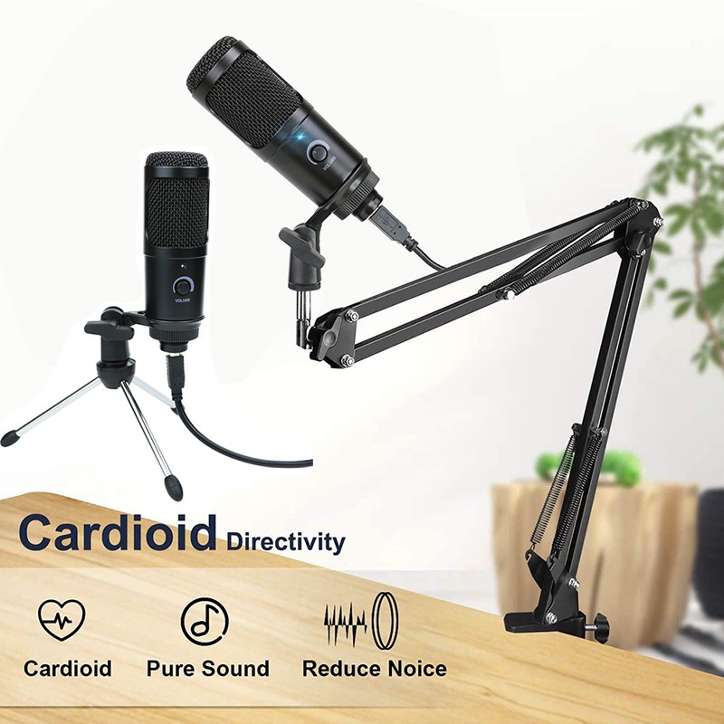 Microphone Condenser USB Microphone Studio Mic With Folding | 蝦皮購物