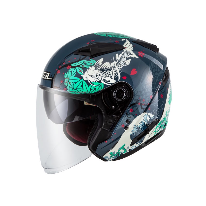 【SOL Helmets】SO-7E開放式安全帽 (浮世繪_藍/綠) ｜ SOL安全帽官方商城 | 蝦皮購物