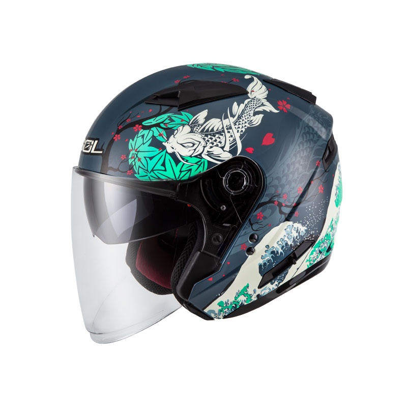 【SOL Helmets】SO-7E開放式安全帽 (浮世繪_消光藍/綠) ｜ SOL安全帽官方商城 | 蝦皮購物