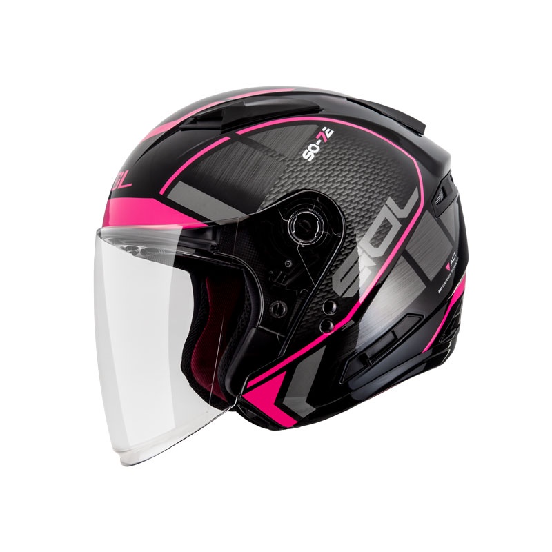 【SOL Helmets】SO-7E開放式安全帽 (幻影_黑/粉) ｜ SOL安全帽官方商城 | 蝦皮購物