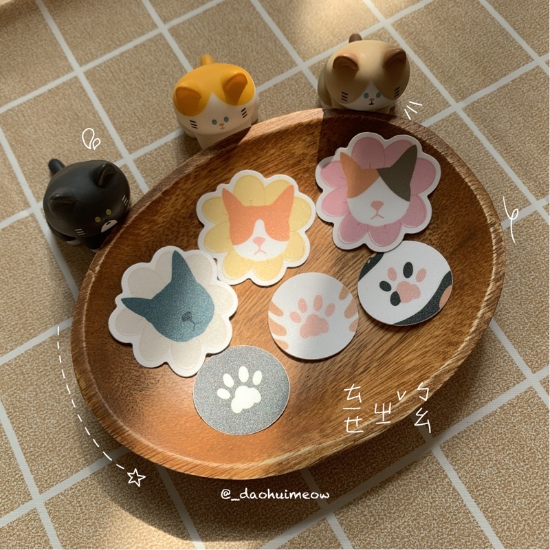 搗灰日誌｜貓貓肉球貼紙包 貓奴 貓咪 貓 肉球 文青 素材 手帳 貼紙 可愛 個性 質感 療癒 防水 | 蝦皮購物