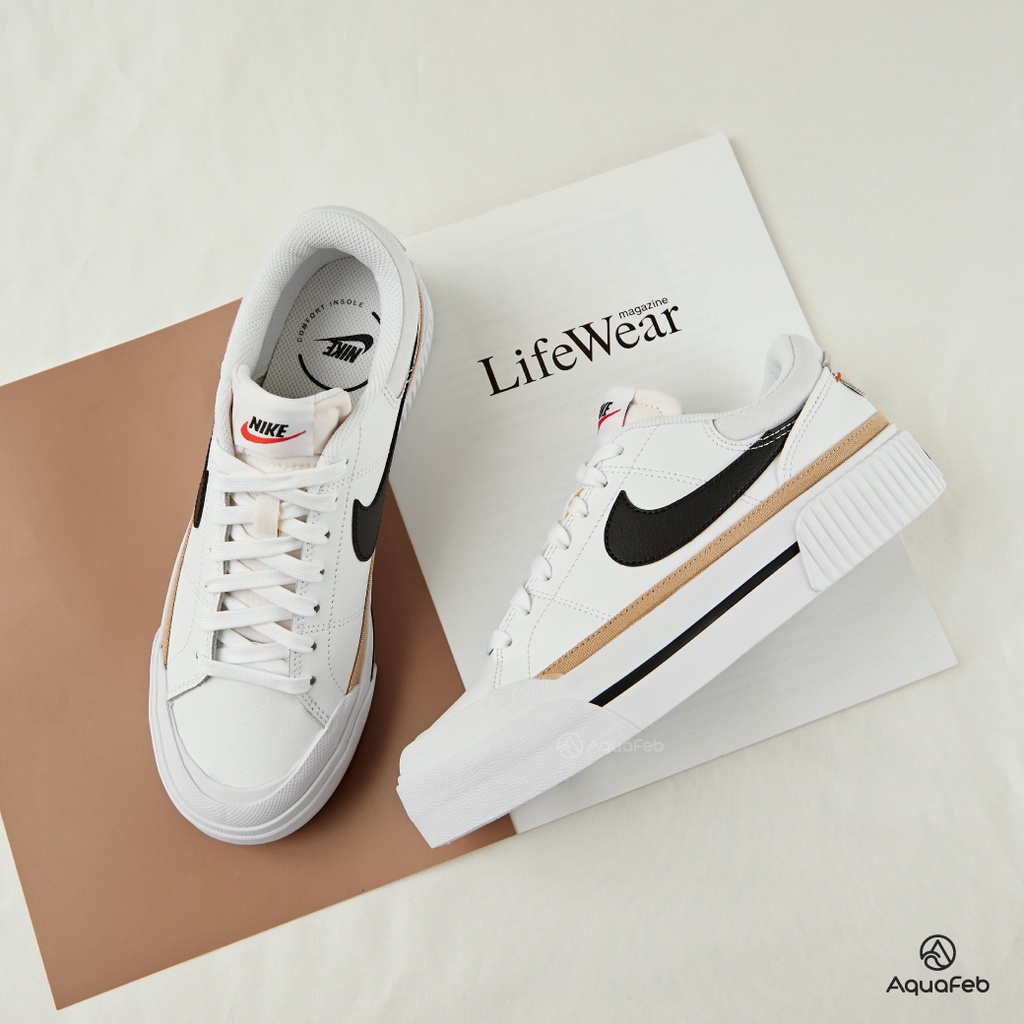 Nike Court Legacy Lift 女 白 厚底 解構 接拼 休閒鞋 DM7590-100 | 蝦皮購物