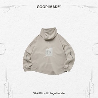 (售出)Goopi VI-X01H - “6th” Logo Hoodie - Taupe 六週年帽踢 3號 | 蝦皮購物