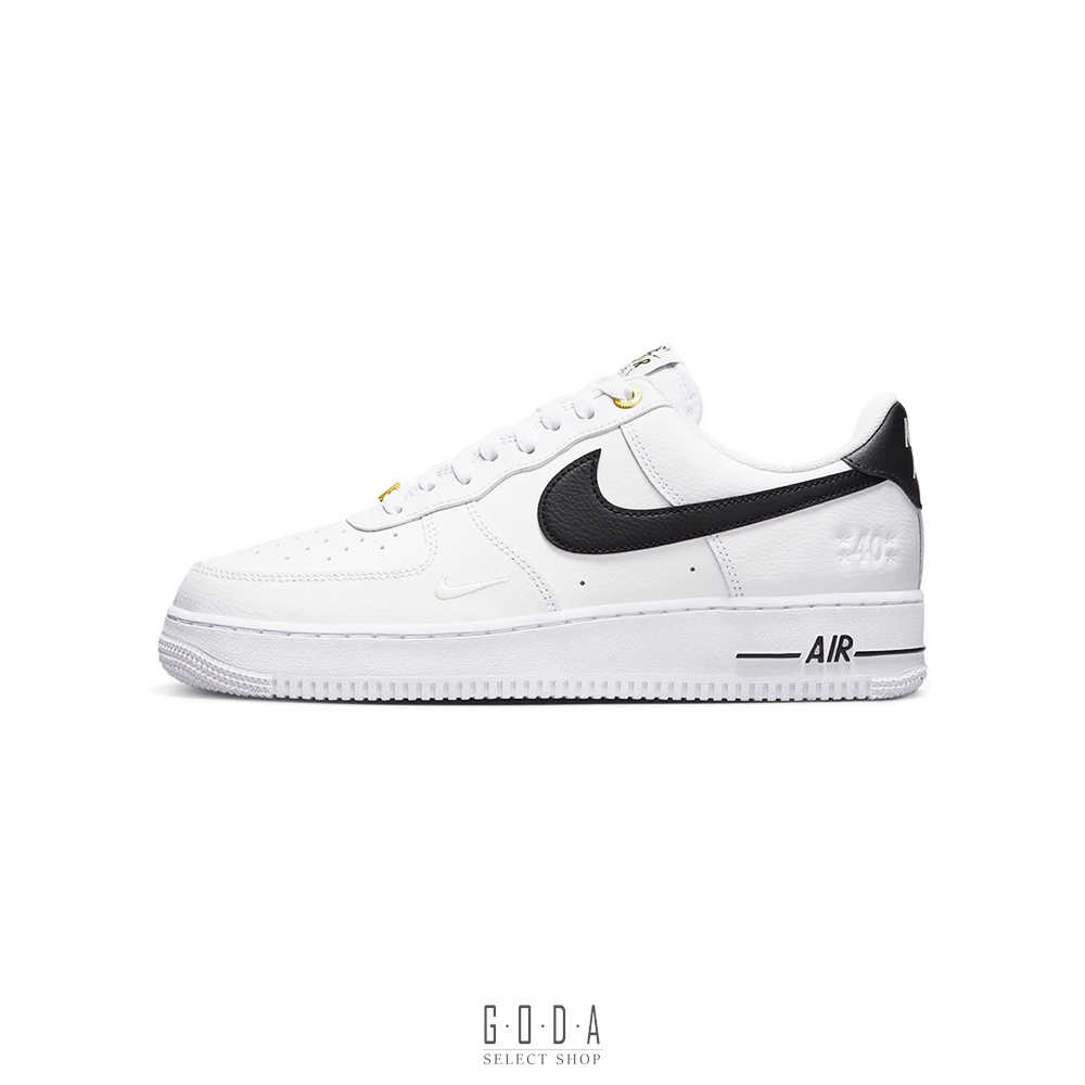 【NIKE AIR FORCE 1 LOW 40TH】黑白 40週年紀念款｜AF1 雙勾 金扣 DQ7658-100 | 蝦皮購物