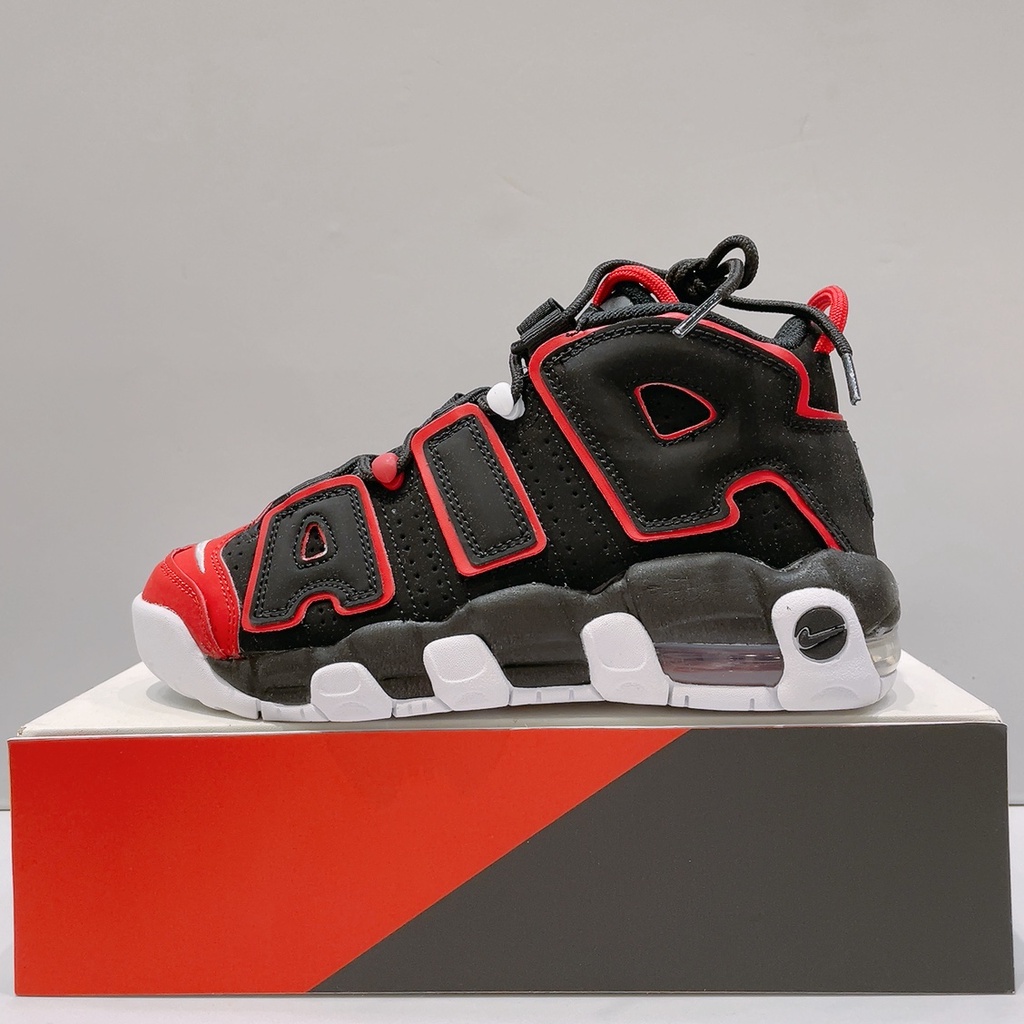 NIKE AIR MORE UPTEMPO GS 女生/大童 黑紅 舒適 運動 休閒鞋 FB1344-001 | 蝦皮購物