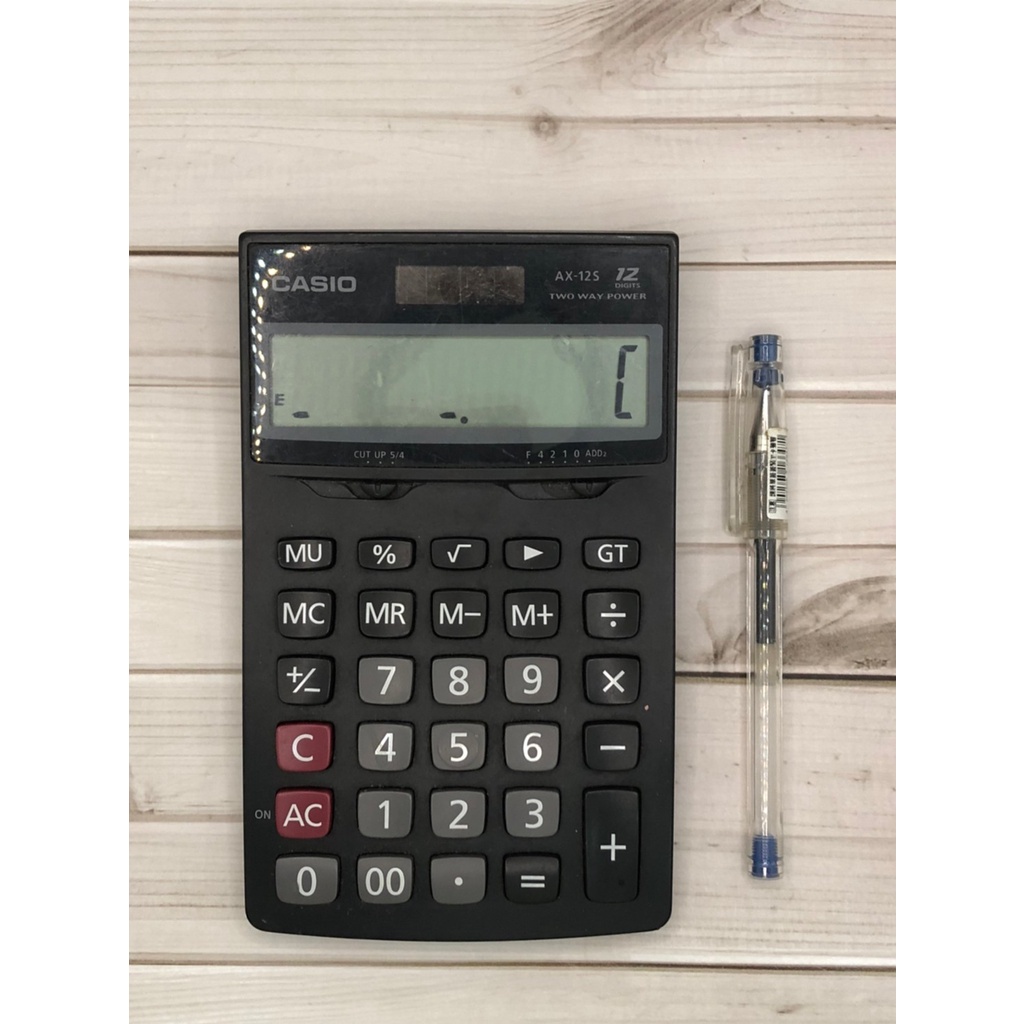 二手已沒電需自行更換電池 CASIO 卡西歐 AX-12S 12位元商用計算機 | 蝦皮購物