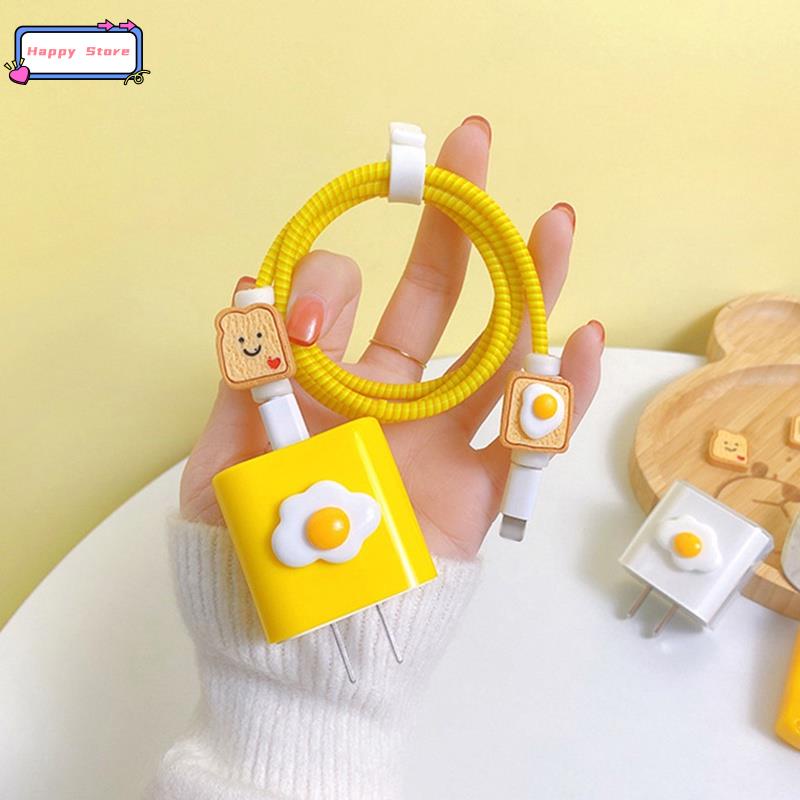 Cute Charge Cover Cable Protector/Cartoon Egg Charger Protec | 蝦皮購物