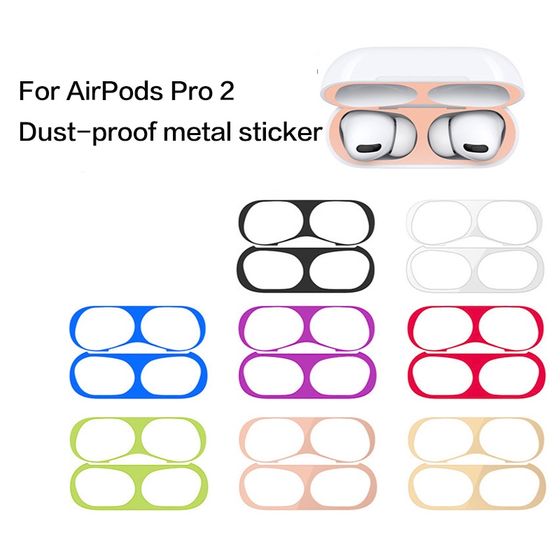 適用於 Airpods Pro 2 代防塵貼紙適用於 Apple 2022 Airpods Pro2 金屬貼紙耳機保護膜 蝦皮購物