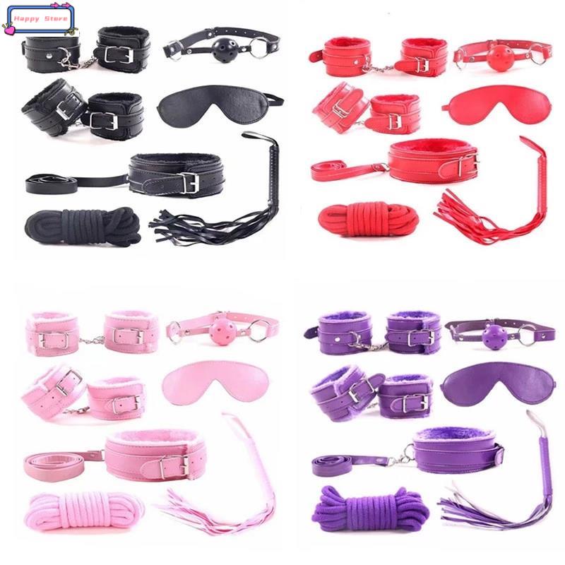 7pcs Set For Woman Pu Leather Sm Bondage Set Sex Handcuffs F 蝦皮購物