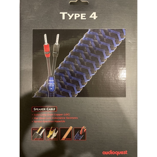 低於半價 賠售全新美國audioquest type 4喇叭線 鍍金香蕉插 2M一對 | 蝦皮購物