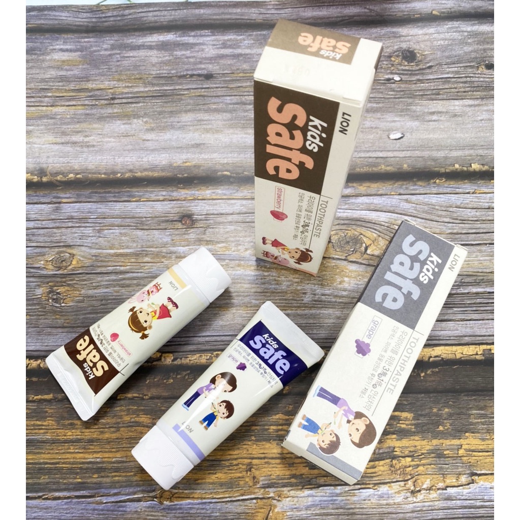 [台灣現貨]韓國 CJ Lion 兒童牙膏 90G 草莓/葡萄 | 蝦皮購物